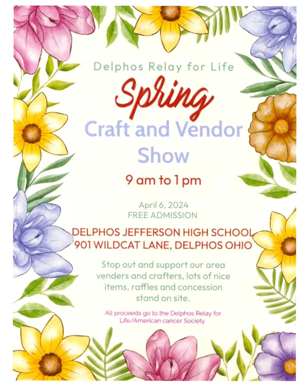 Delphos Relay For Life Spring Craft and Vendor Show - Delphos Area ... Delphos Relay For Life Spring Craft and Vendor Show - Delphos Area ...