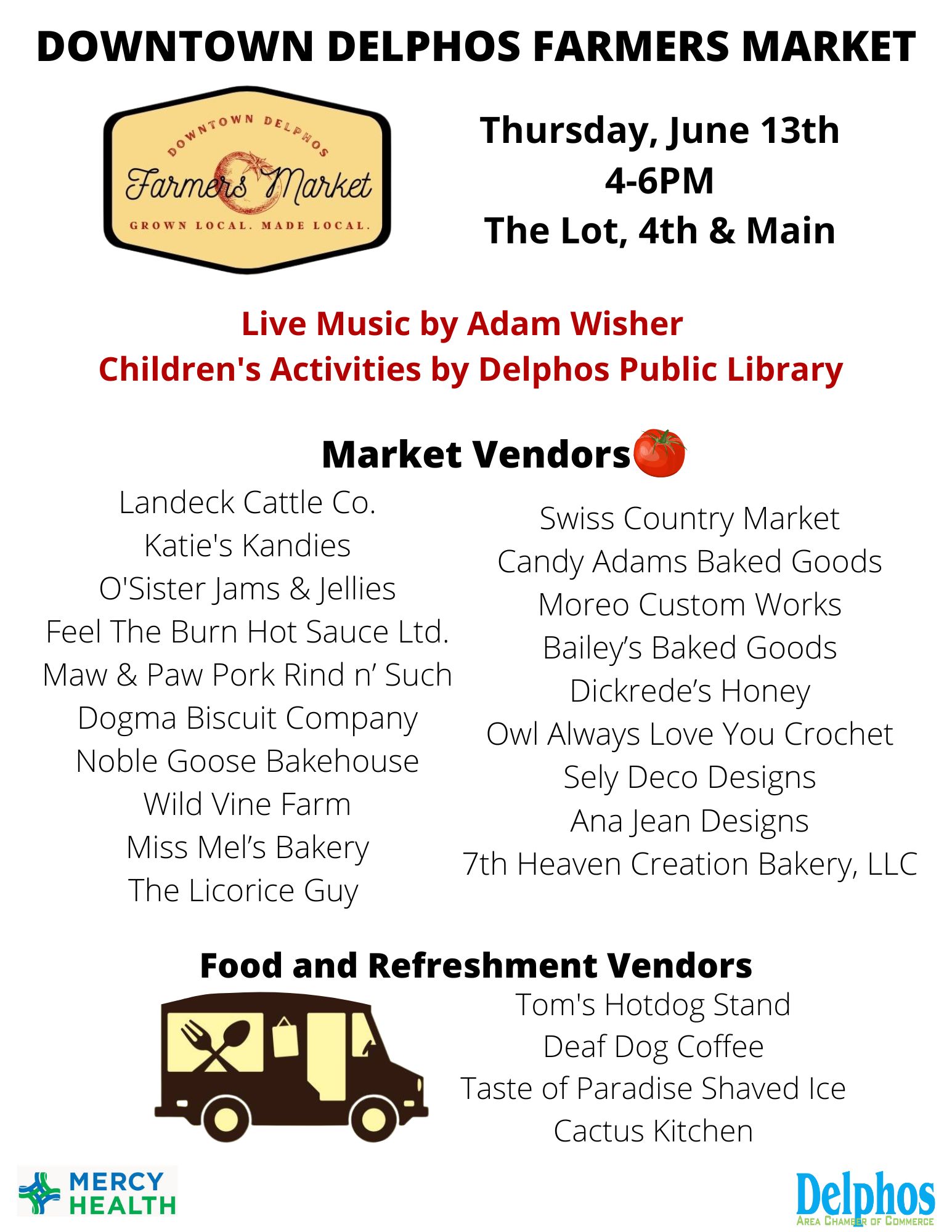 Downtown Delphos Farmers Market Opening Day - Delphos Area Chamber of ...